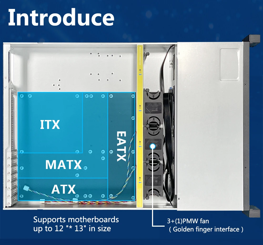 ZhenLoong X212-EXT 2U Steel Server Rack PC Case with 12 Bay Hot Swap
