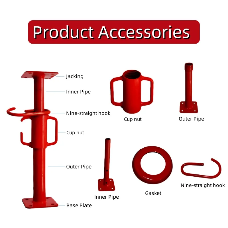 Adjustable Galvanized Steel Prop Shoring Jacks for Construction