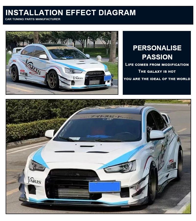 Vrs Style Front Bumper for MITSUBISHI EVOLUTION EVO 10