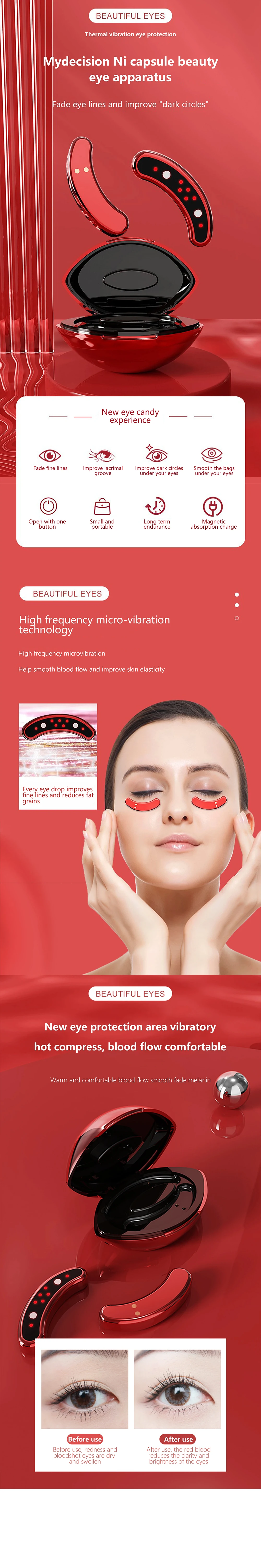 Beauty Instrument Electric Portable Ems Microcurrent Led Eye Care ...