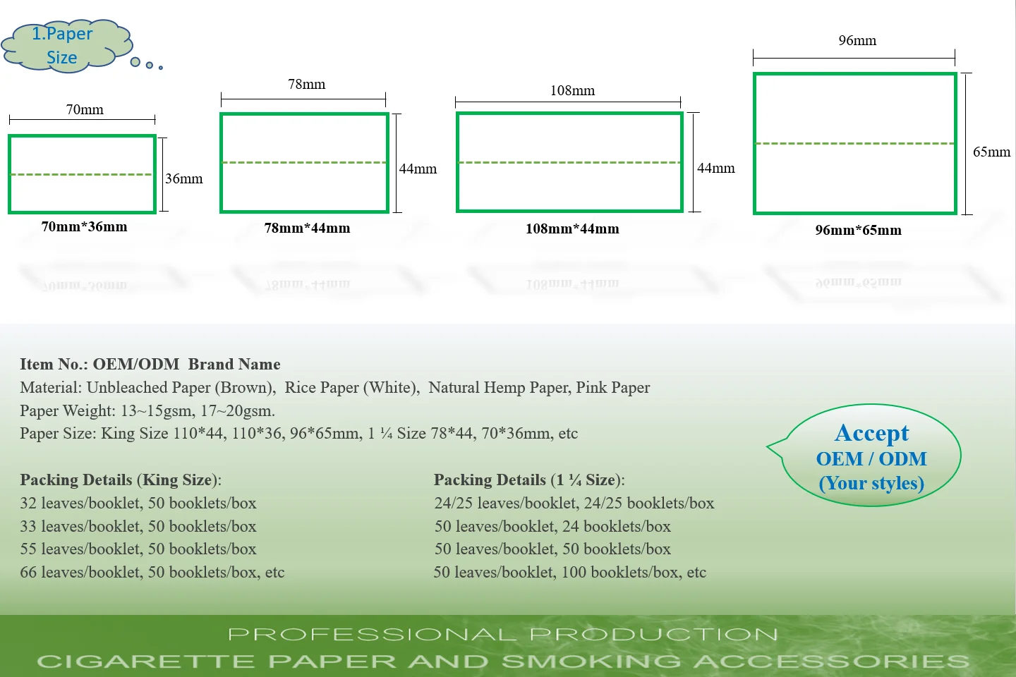 Smoking Paper Roll Custom King Size Rolling Papers Unbleached Hemp ...