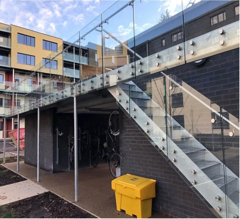 Stair Frameless Glass Railing Design Wall Mount Fastener Adjustable ...