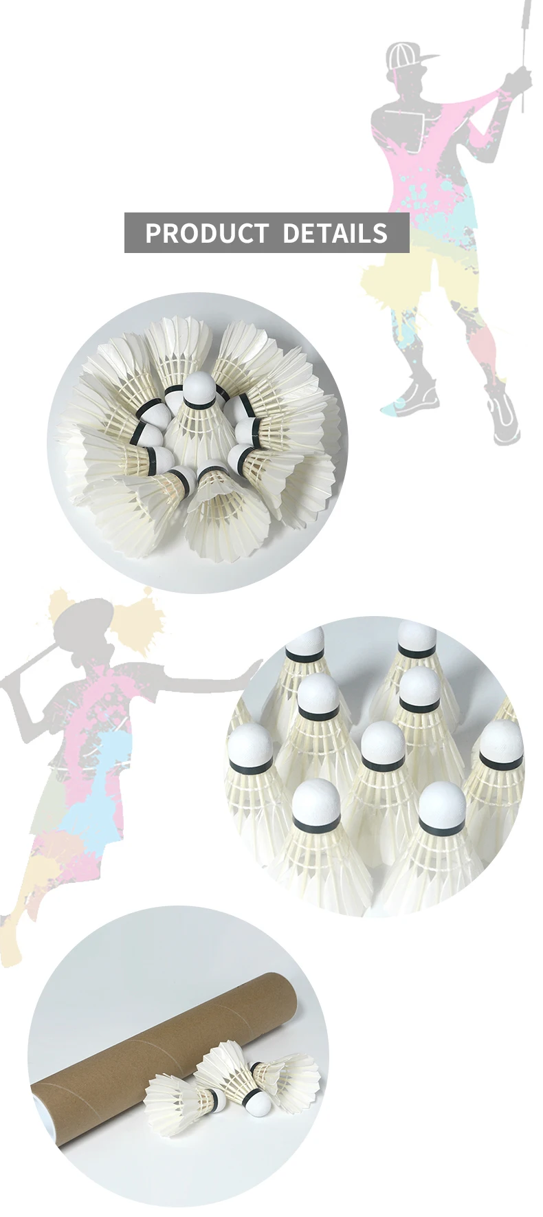 Badminton Shuttlecock Oem Badminton Shuttlecock White Goose Feather ...