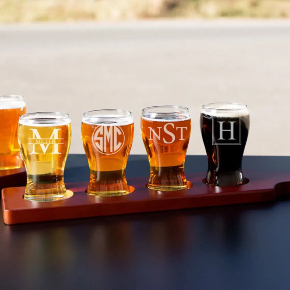 4 Sets Craft Brew Beer Flight with Paddle and Chalkboard Wooden Beer ...