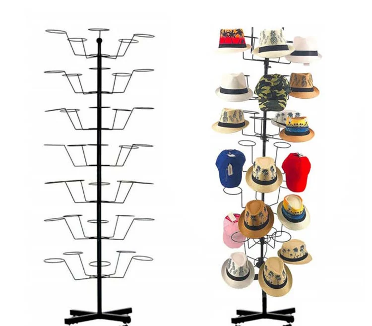 Customized Cap Display Rack - Rotating Hat Stand for Retail