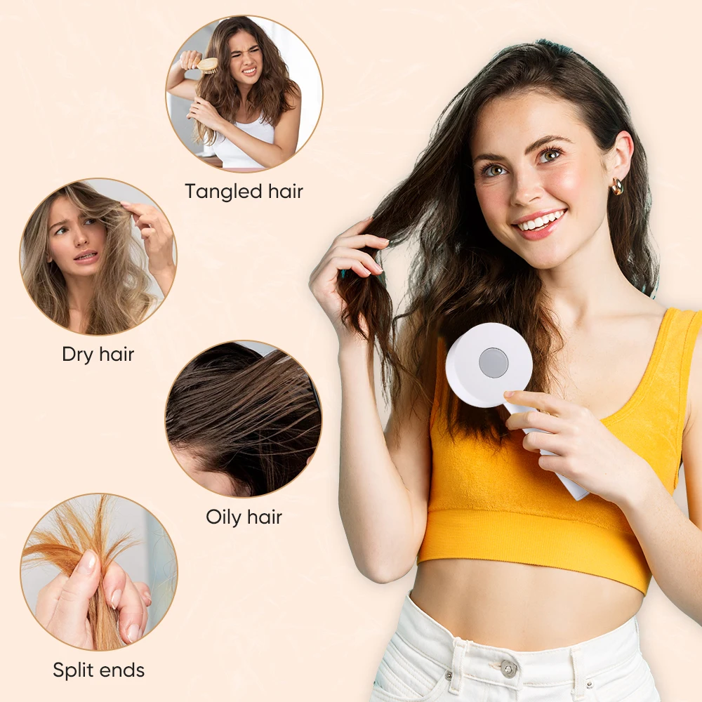 Ionic Hair Straightener Brush Comb Portable Hair Straightener Brush For ...