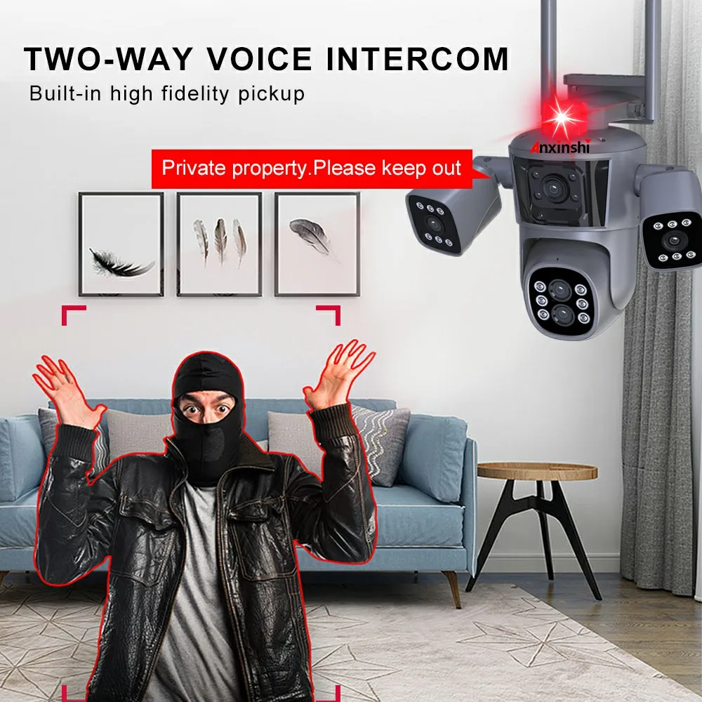 Ipc360 Home 20mp 720 Degree Rotation Five Lens Four Screen 10x Zoom ...