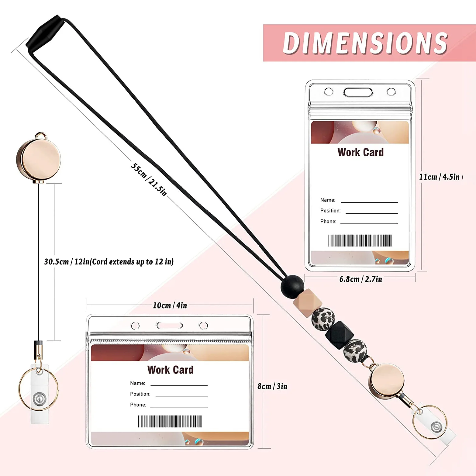 Cow Print Silicone Bead Lanyard Badge Reel Fashion Boho Daisy Flower ...