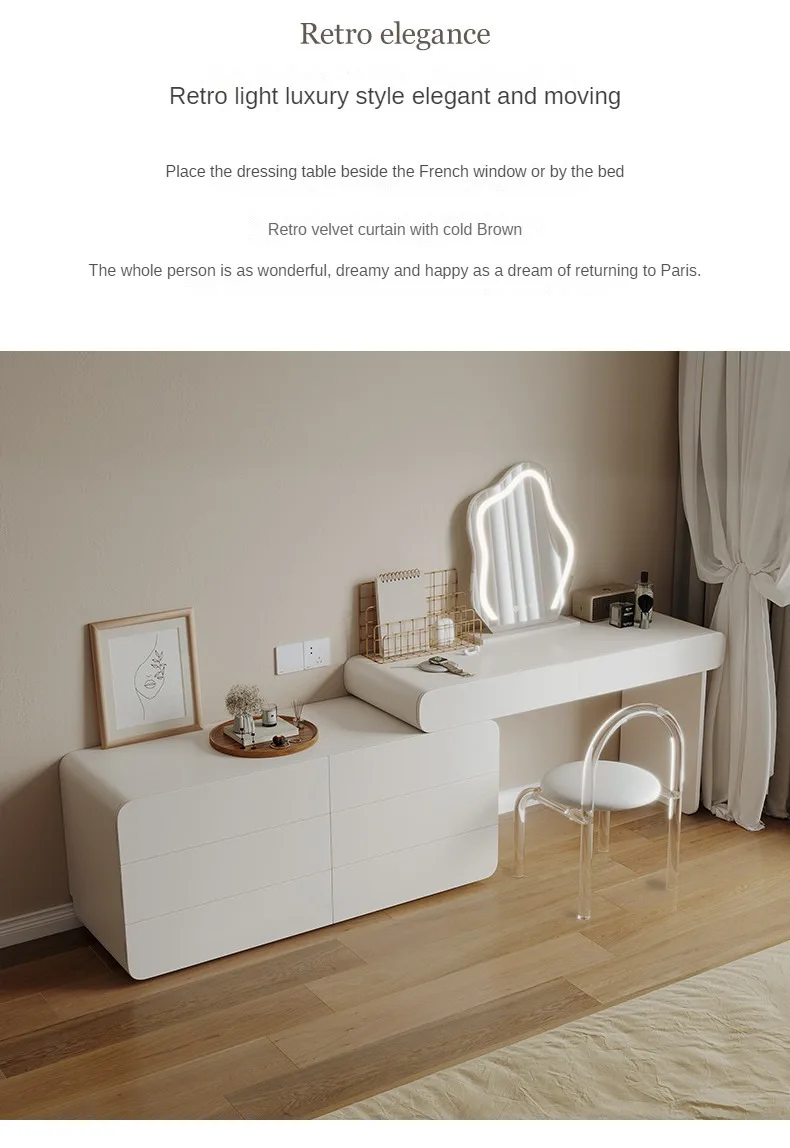 Retractable Integrated Dressing Table Modern Foldable Dressing Table ...
