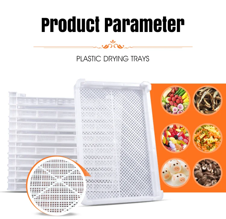 Large Stackable Plastic Food Drying Tray for Fruit Mushroom Vegetable ...