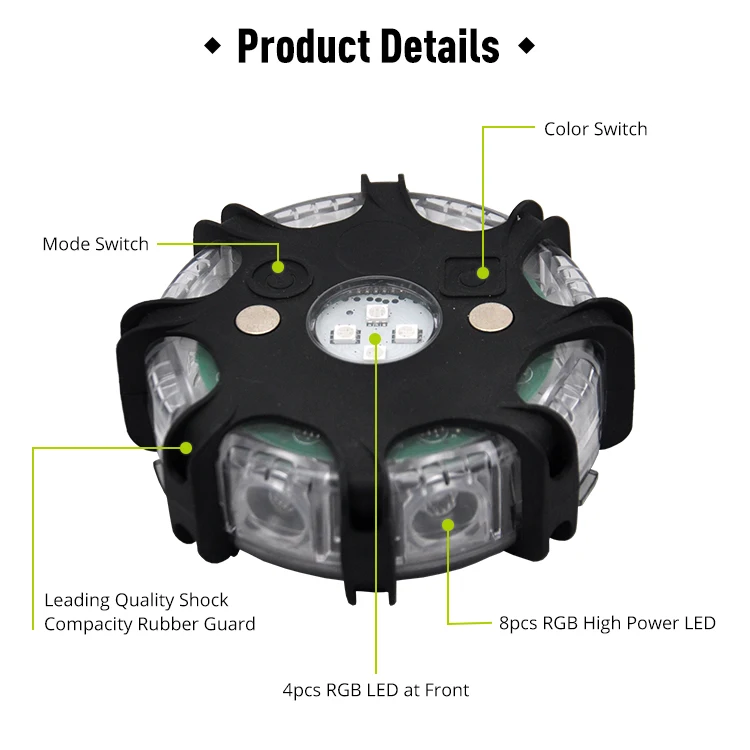 USB Rechargeable Traffic Warning Lights - Efficient & Reliable