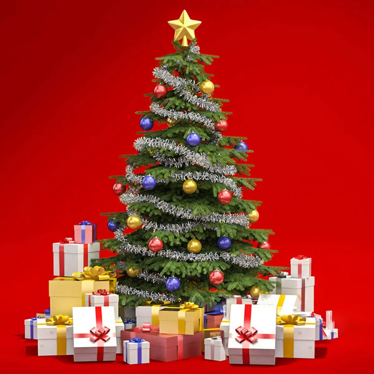 Customizable Single Color Tinsel Thick And Full Sparkly Tinsel Classic ...