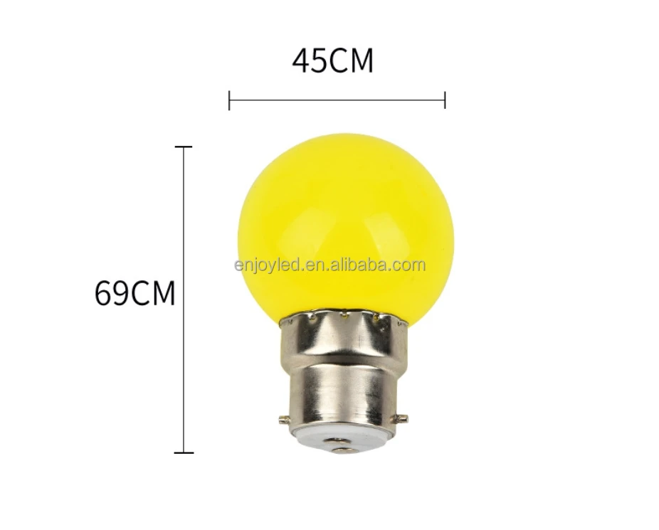 G45 E27 B22 0.5W 3000k Plastic Color Bulb LED Filament Light Lamp Bulb ...