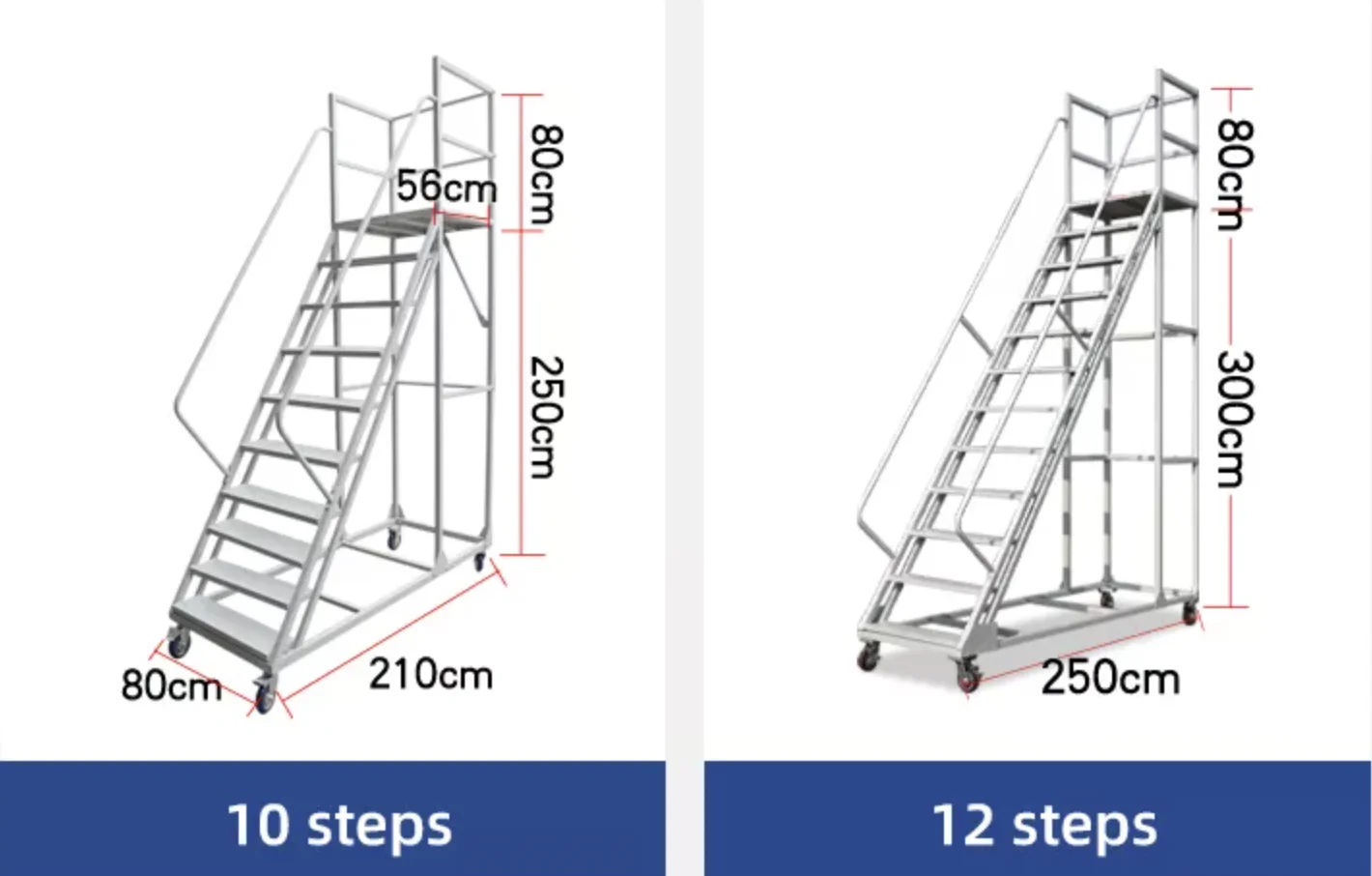 High Quality Rolling Removeable Mobile Ladders Medium-duty Rolling ...