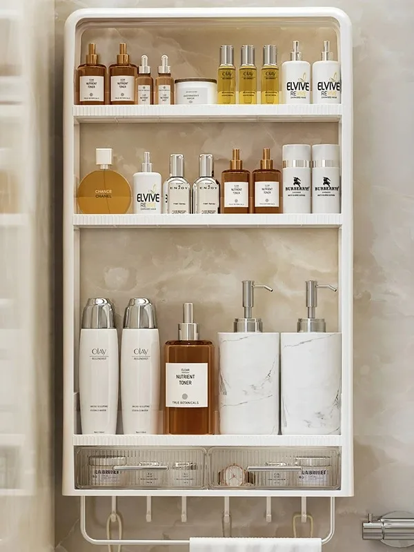 Perforation-free Bathroom Storage Shelf Wall-mounted Multi-layer ...