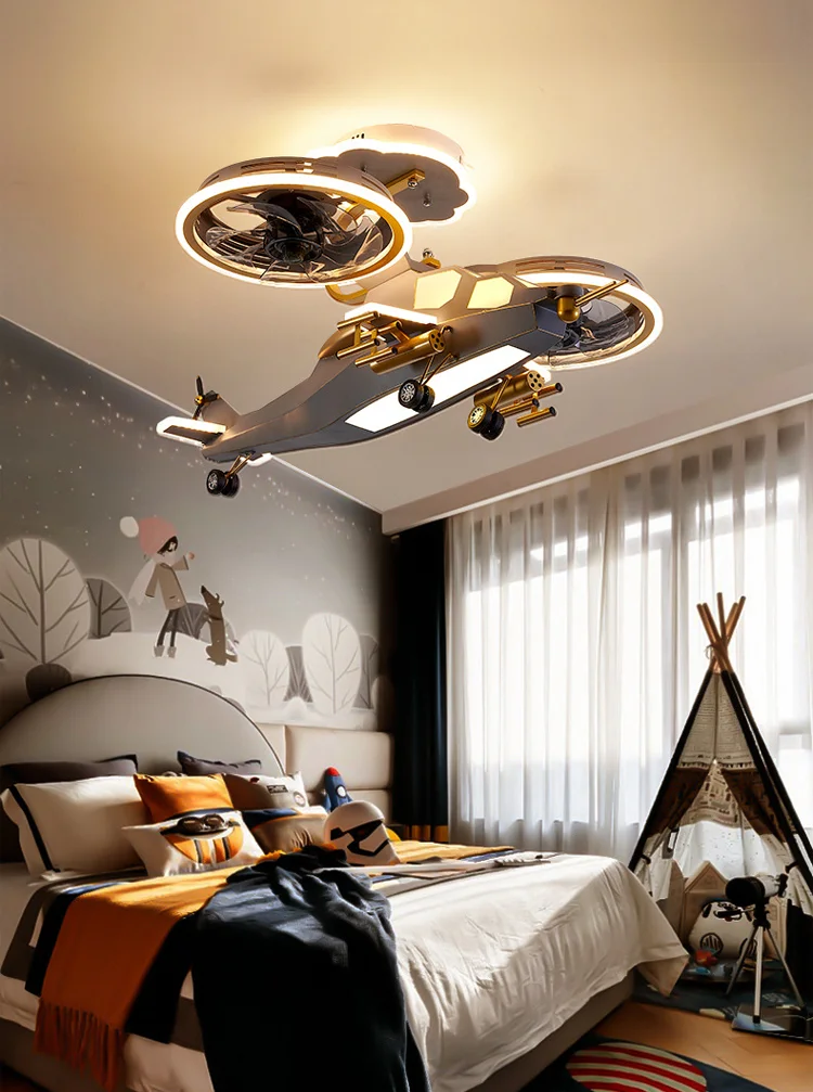 Decorative Airplane Ceiling Fan - 50000 Hours Lifespan