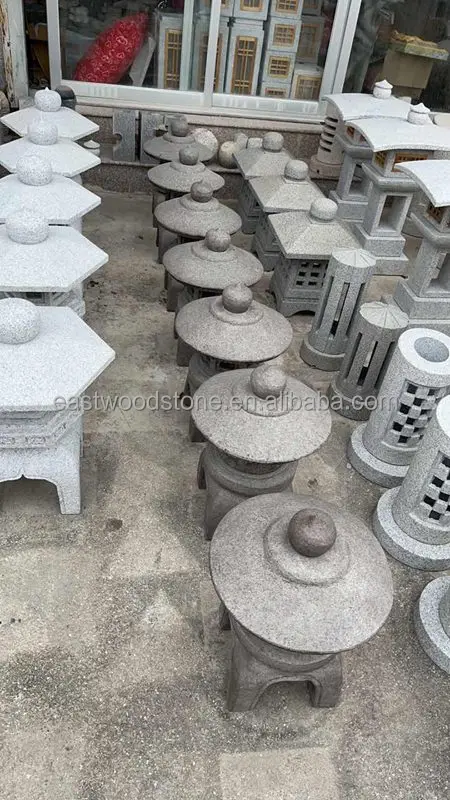 Hand Carved Garden Stone Granite Japanese Lanterns
