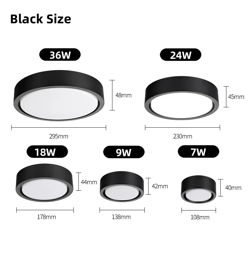 Modern Round LED Downlight Surface Mounted 8W 12W 15W CCT Anti Glare ...