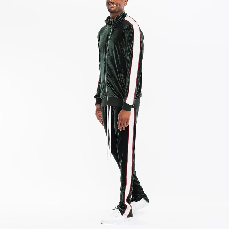 Unisex High Quality Custom Velour Tracksuit Sweatsuit Velvet Track Suit ...