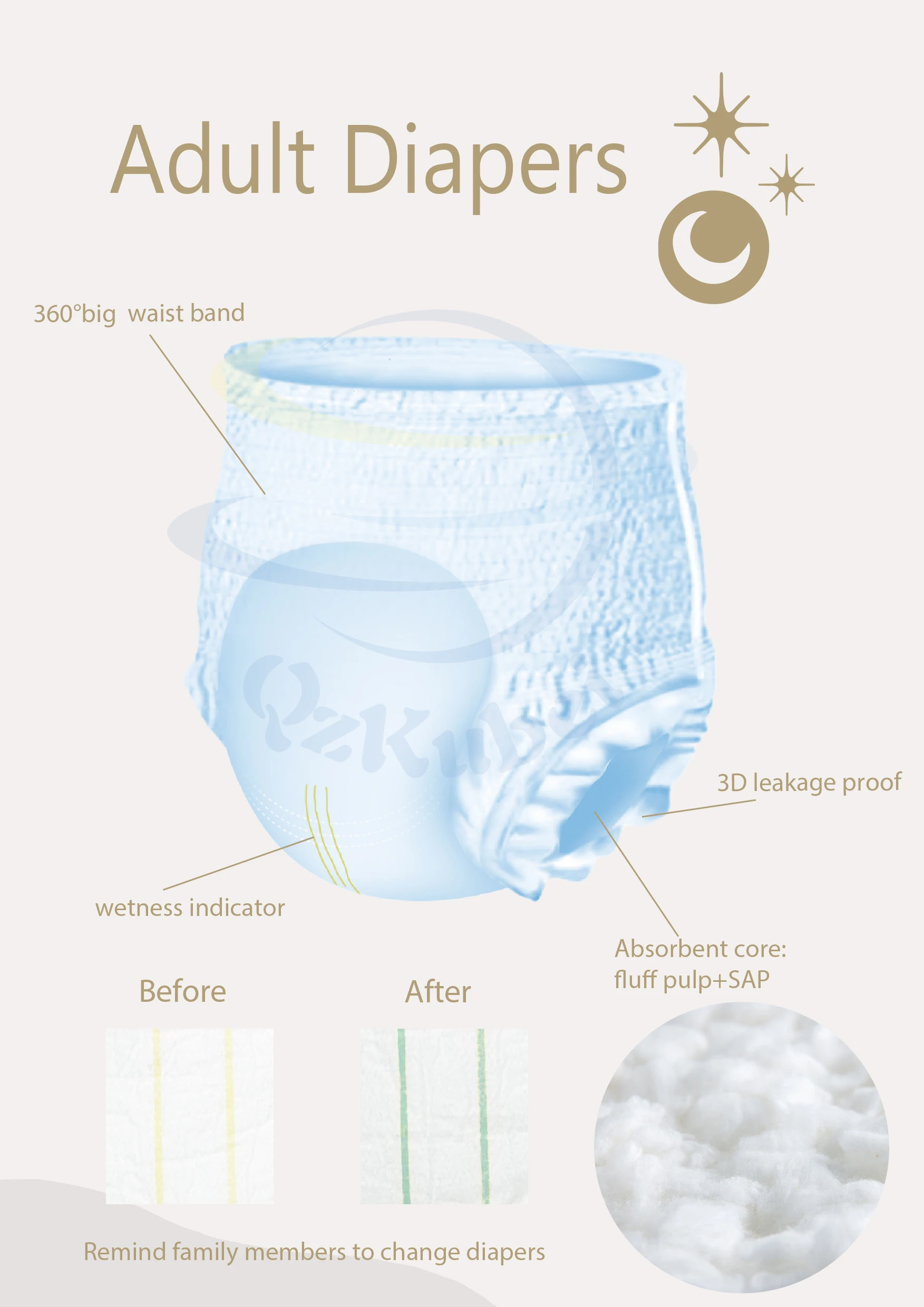 Nursing Home Disposable Adult Diapers Super Soft Adult Diaper Pants ...