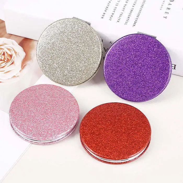 Heart Round Portable Folded Compact Mirrors Rose Gold Silver Pocket ...