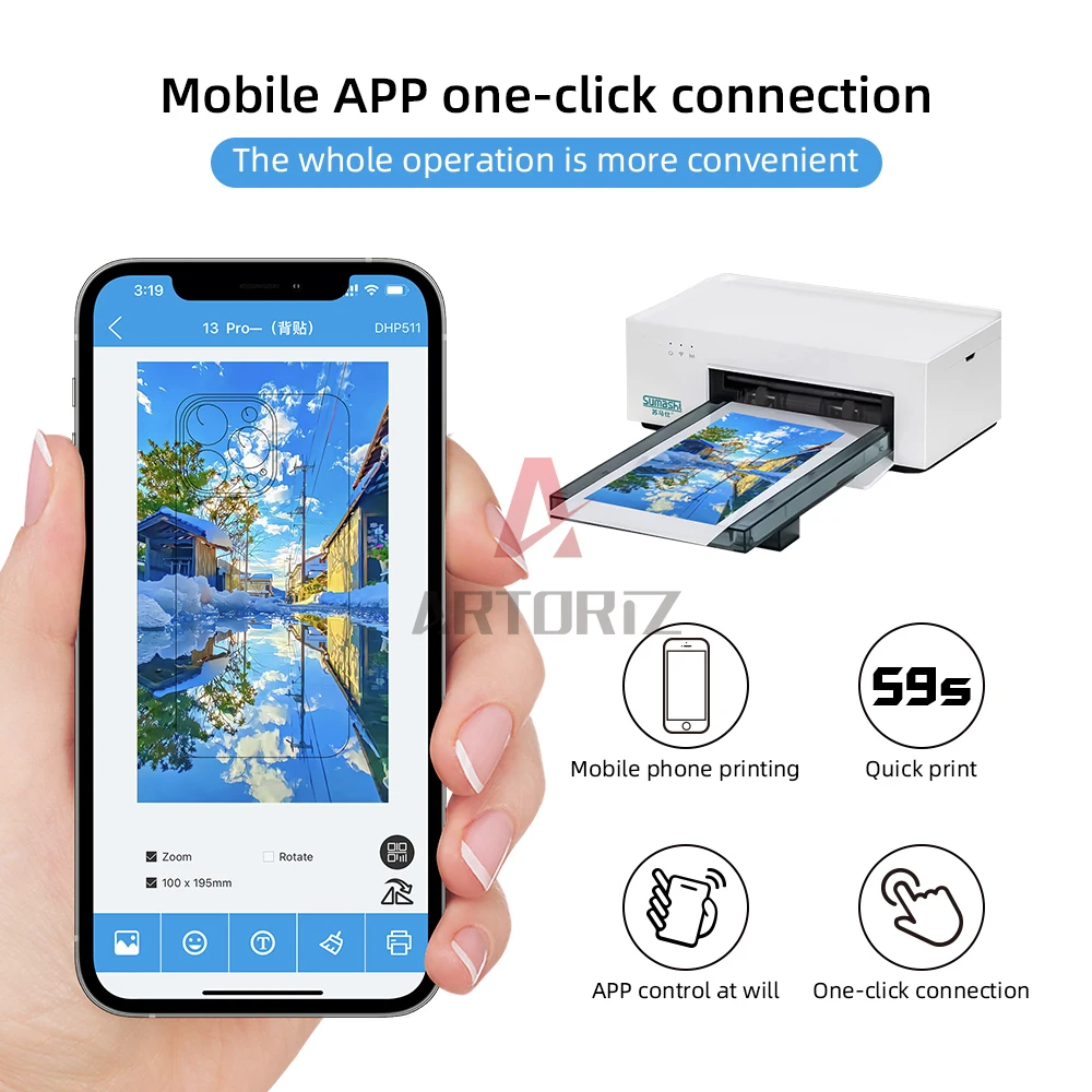 Compact 300dpi Mini Printer for Mobile Phone Skin Thermal Thermal ...