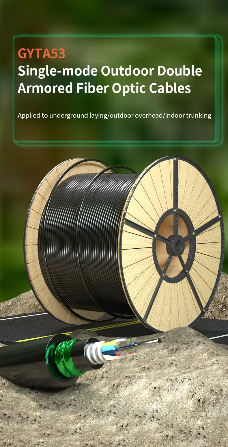 Fibra Optica 8 Cores Armoured Optical Fiber Cable Gyta53 Fiber Cable ...