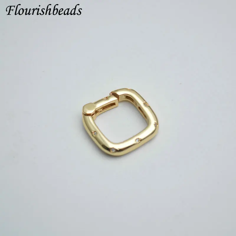 18k Gold Plated Shining Square Lock Clasp Brass Buckle For Bracelet ...
