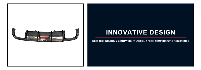Carbon Fiber Kb Style Rear Diffuser Lip With Led Light For Audi A4 S4