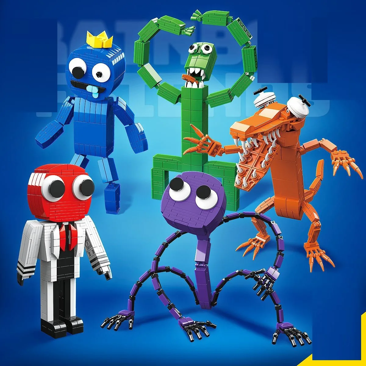 Friends Building Blocks Blue Green Monster Building Block Kit Diy Anime ...