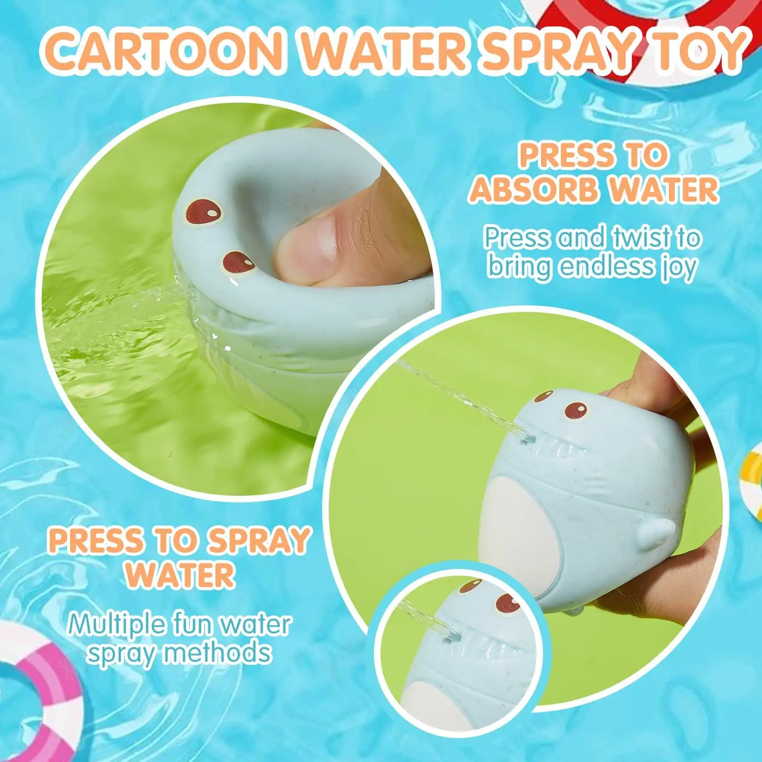 Silicone Bath Toys Soft Animals Squirt Water Bathtub Toy Bpa Free Water ...