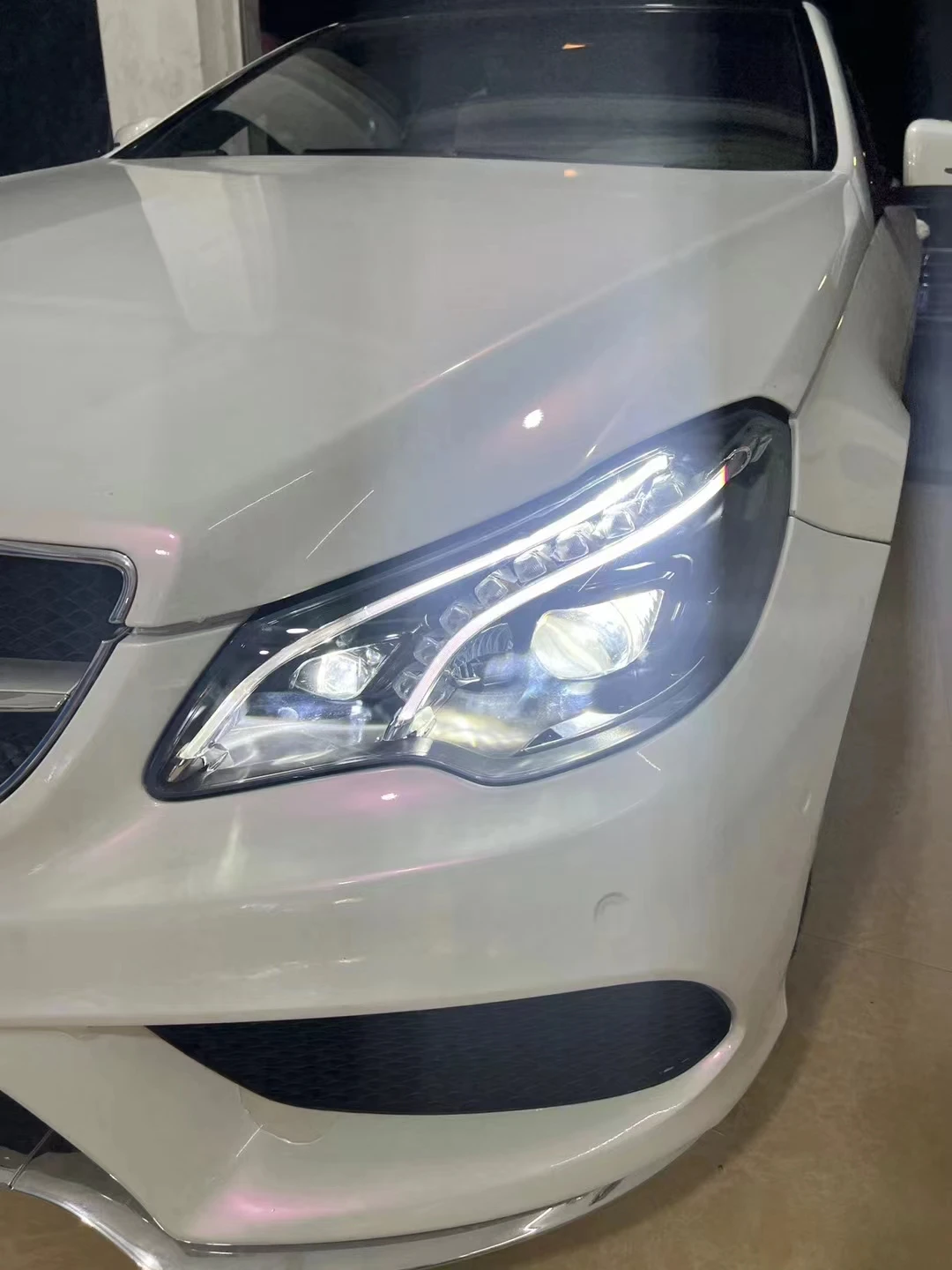 Original W207 Led Headlights Geometric Multi Beam For Mercedes-benz E ...