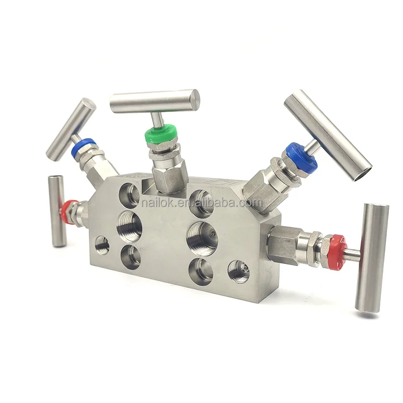 5 Way Valve Manifold 1/2" Ss316 Manifold Valve 6000psi Instrument 3 Way ...