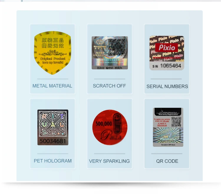 Custom Logo Vinyl Adhesive Laser Hologram Tamper Evident Void Security ...