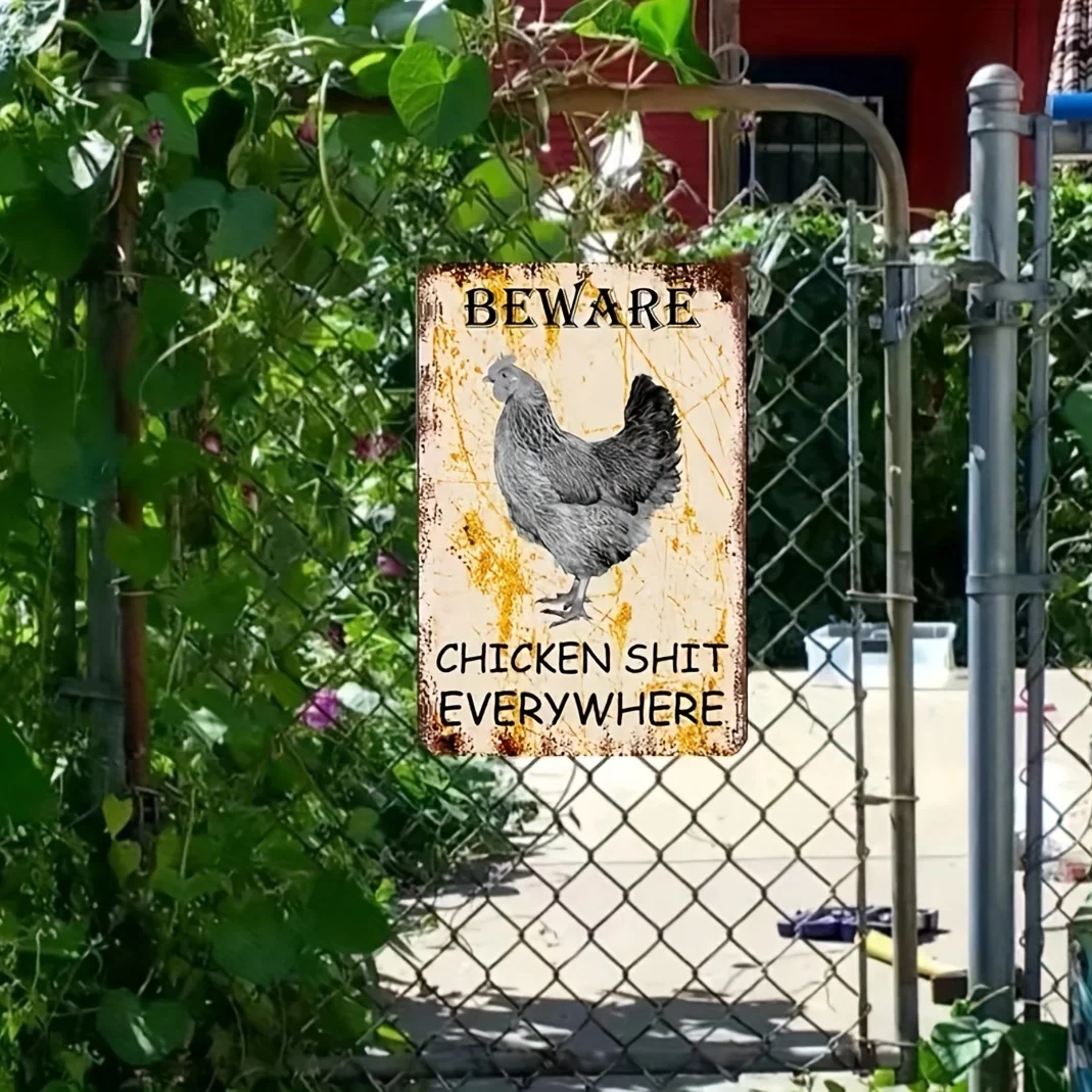 Berserk Tin Chicken Sign Vintage Egg Farm Sign Bar Wall Decoration ...