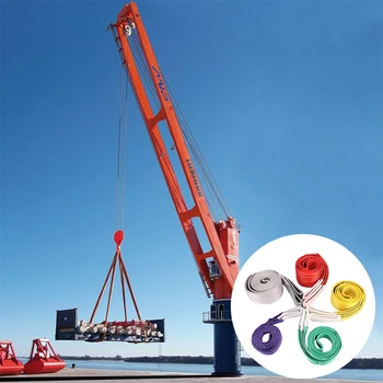 Heavy Duty Polyester Flat Webbing Sling 10 Ton Lifting Belt Color Code ...
