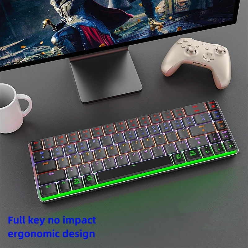 Custom Mini 60% Mechanical Keyboard Rgb Light Ergonomic Pc Gaming ...