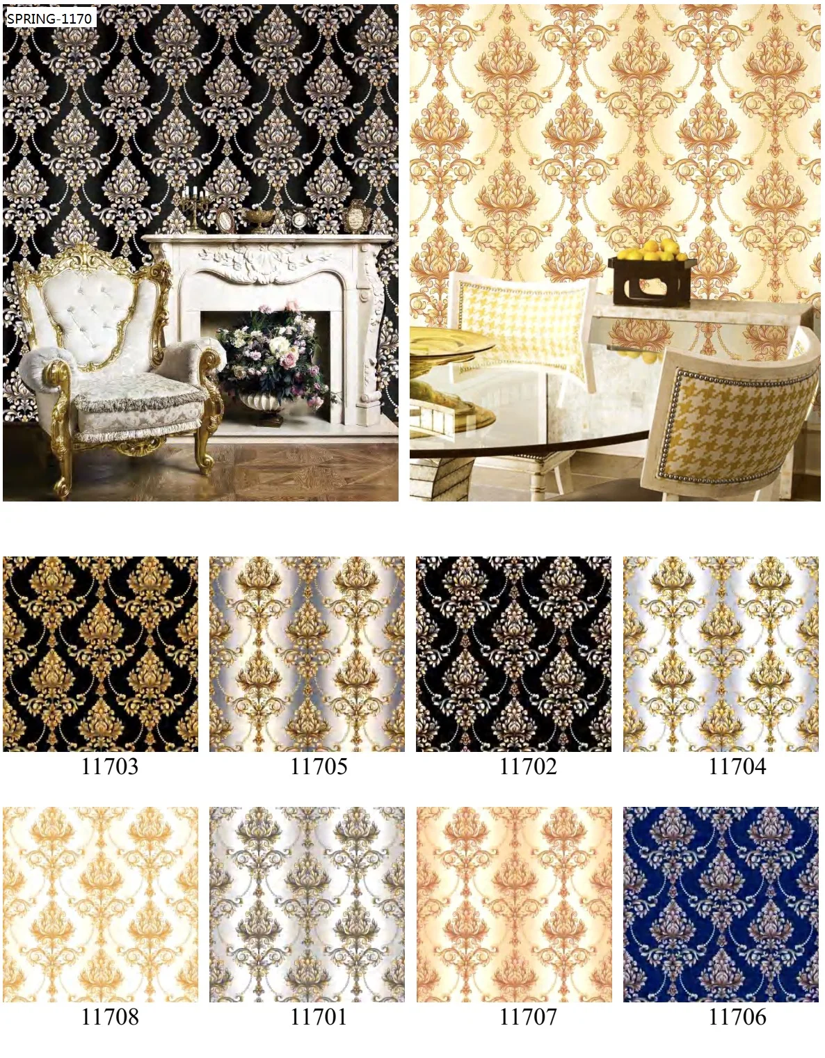 New Arrival Household Pvc 3d Wallpaper Interior Coating Wall Paper ...