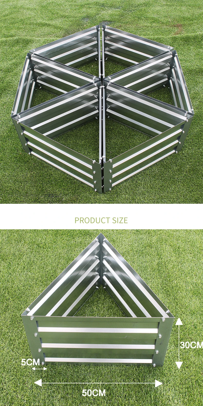 Triangle Kit Corrugated Modular Planting Raise Wholesale Flower Box ...