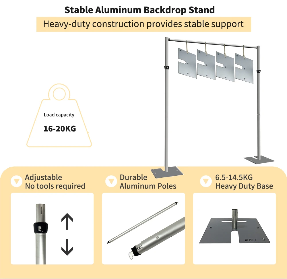 Heavy Duty Double Backdrop Stand for Wedding Photography