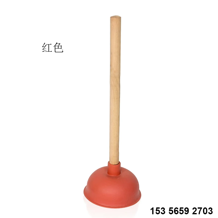 Hq305 Assorted Colors 14.5cm Diameter Tpr Toilet Plunger With Wooden ...