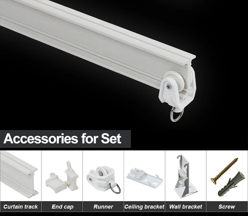 Wholesale Plastic Flexible PVC Curtain Rail Set for Rooms