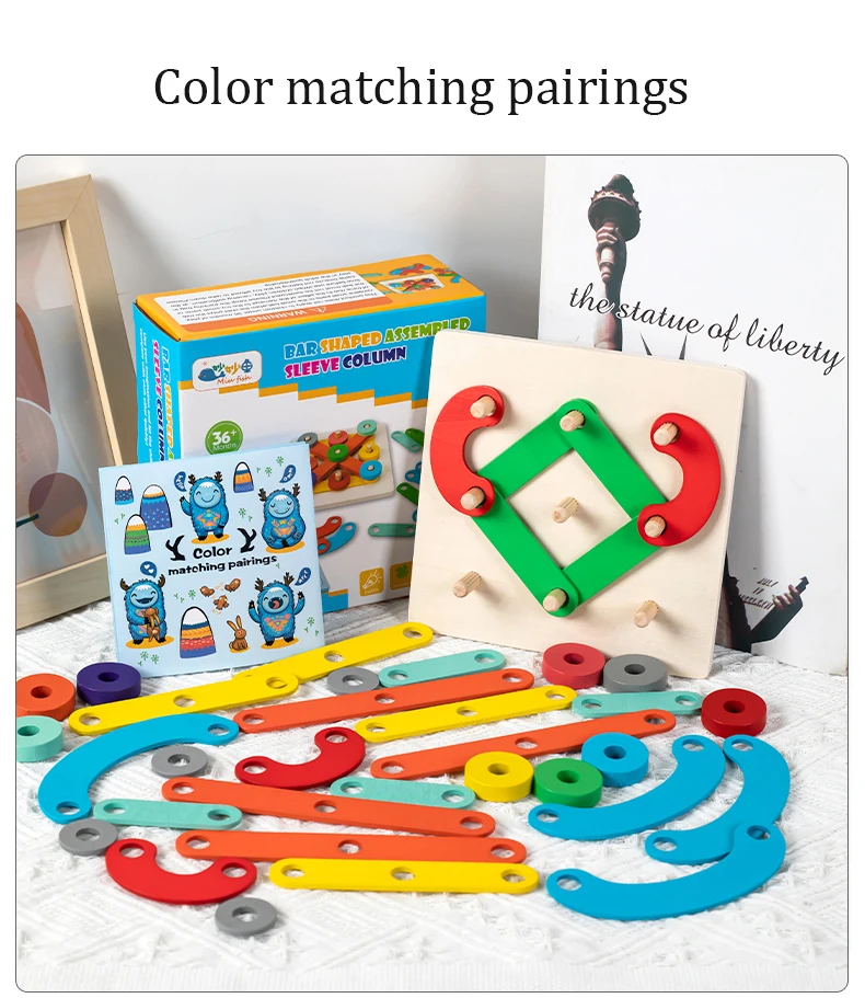 Wooden Color Matching Pairings - Educational Stacking Blocks