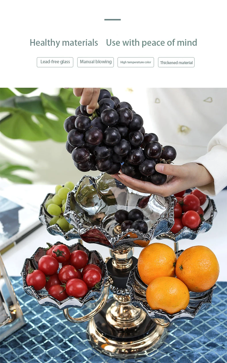 European Style Crystal Glass Snack Tray for Modern Living