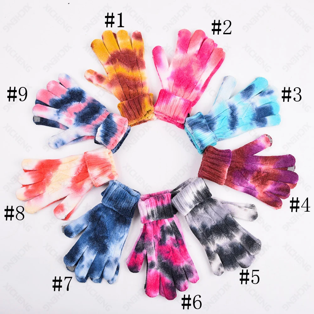 Customized Logotouching Screen Thick Knitted Mittens Winter Warm Wool ...