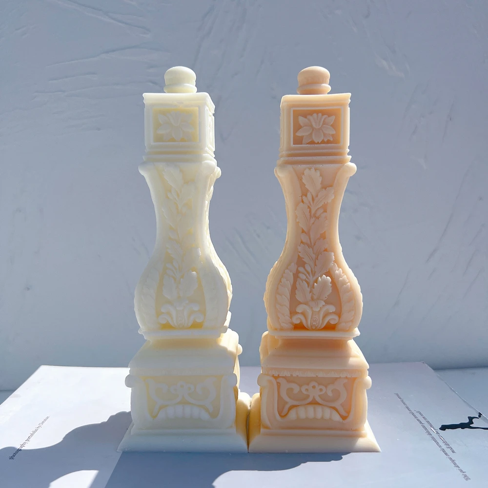 Classical Roman Pillar Candle Molds Vintage Taper Resin Silicone Mould ...