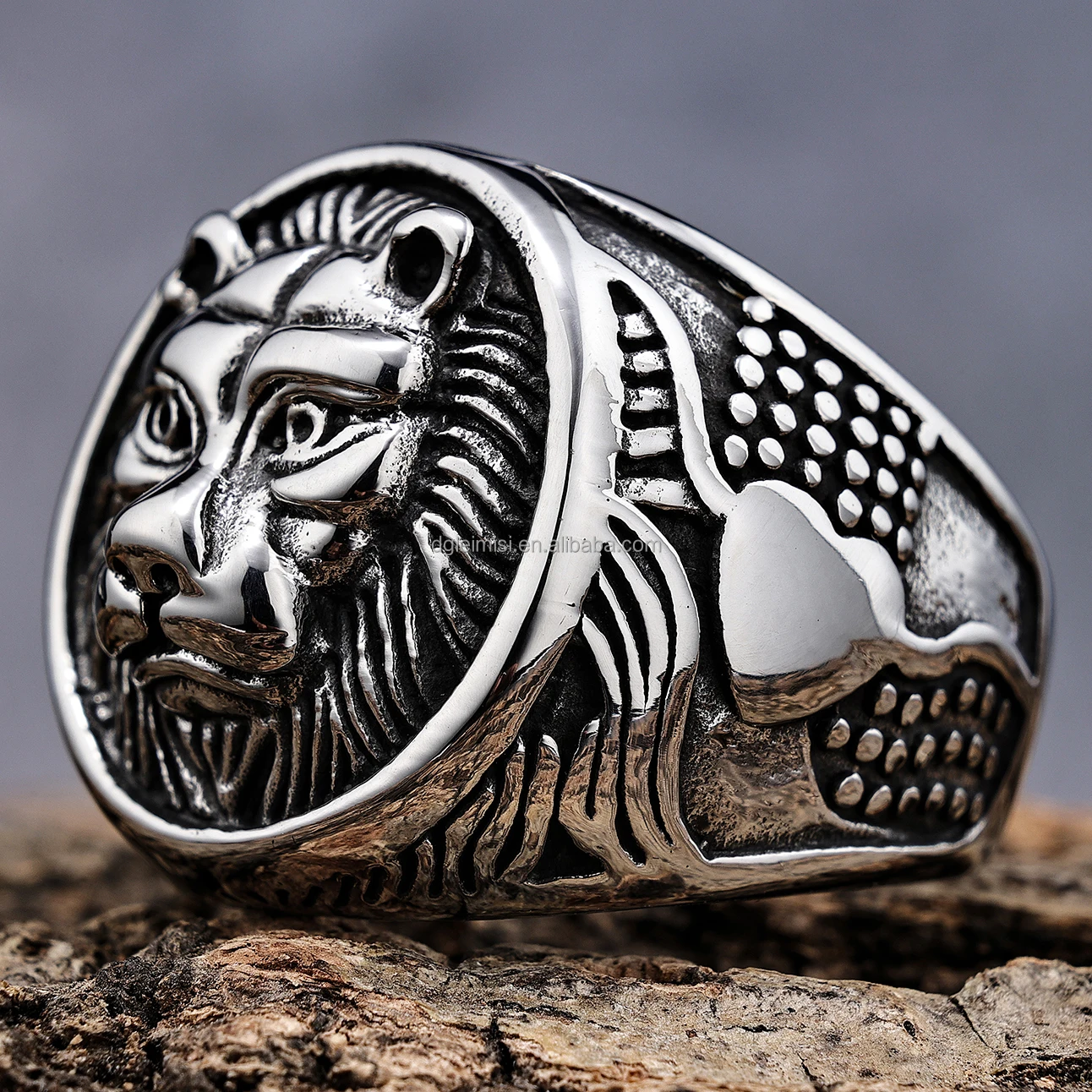 Custom Design 3D Casting Stainless Steel Mens King Lion Head Animal ...