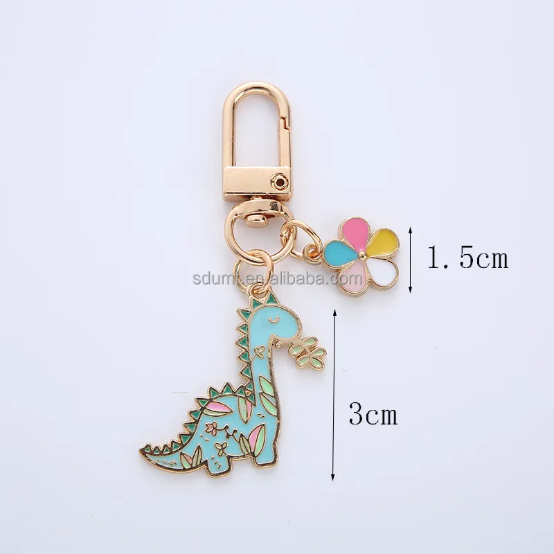 Metal Cute Cartoon Key Chain Pendant Creative Couple Flower Keyring ...
