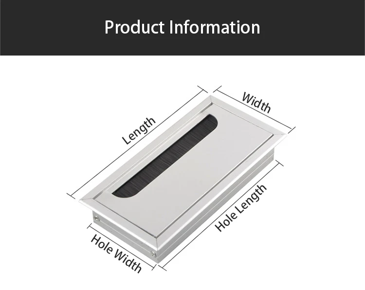 Office Desk Grommet Socket Hole Flip up Cover - Aluminum