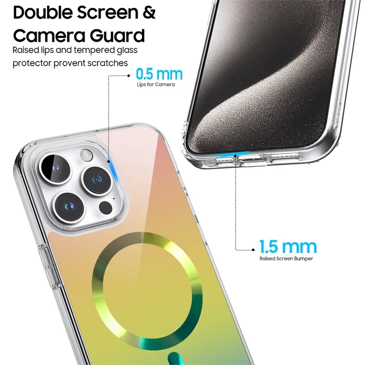 Luxury Wireless Charging Magnetic Laser Gradient Color Phone Case For ...